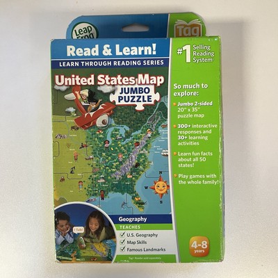 LeapFrog Tag United States Map Jumbo Puzzle Read & Learn Interactive ...