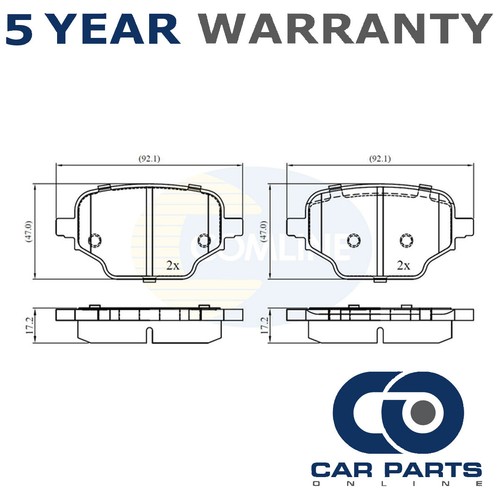 Brake Pads Set Rear CPO Fits Citroen Berlingo 2018- Peugeot Partner ...