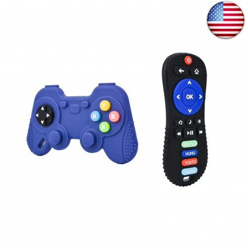 MOLkoi 2 Pack Remote&Game Controller with Box, Silicone Teether Toys ...