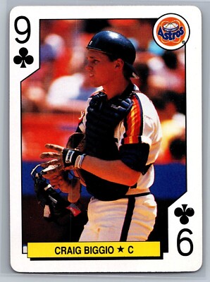 1991 Major League All-Stars Playing Card - Craig Biggio - 9 Clubs | eBay