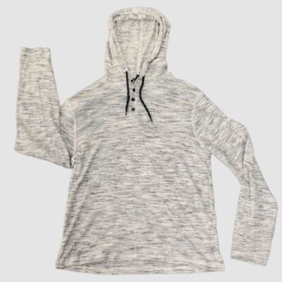 $20 Distortion Clothing Men's Gray Henley Pullover Hooded Sweater Size ...