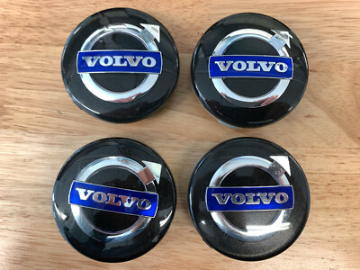 Volvo Black Center Cap Set 31400452 S60 V70 XC70 S80 XC90 XC60 S40 V50 ...