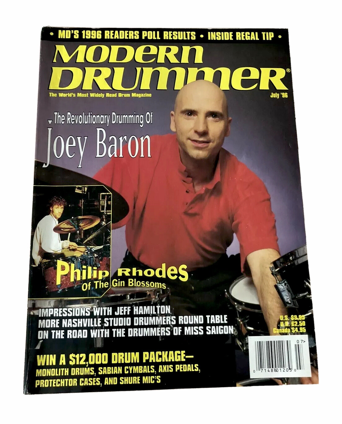 Modern Drummer Magazine July 1996 Joey Baron, Philip Rhodes, Gin ...