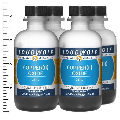 Copper(II) Oxide 1 lb Total (4 Bottles) Reagent Grade Fine Powder USA ...