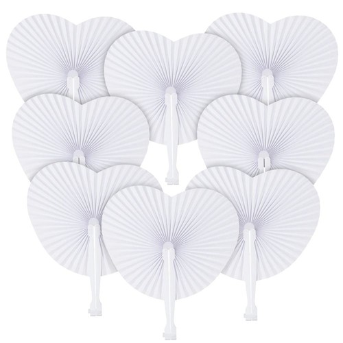 Round Folding Fan White Accordion Paper Fans Blank Fan For Birthday ...