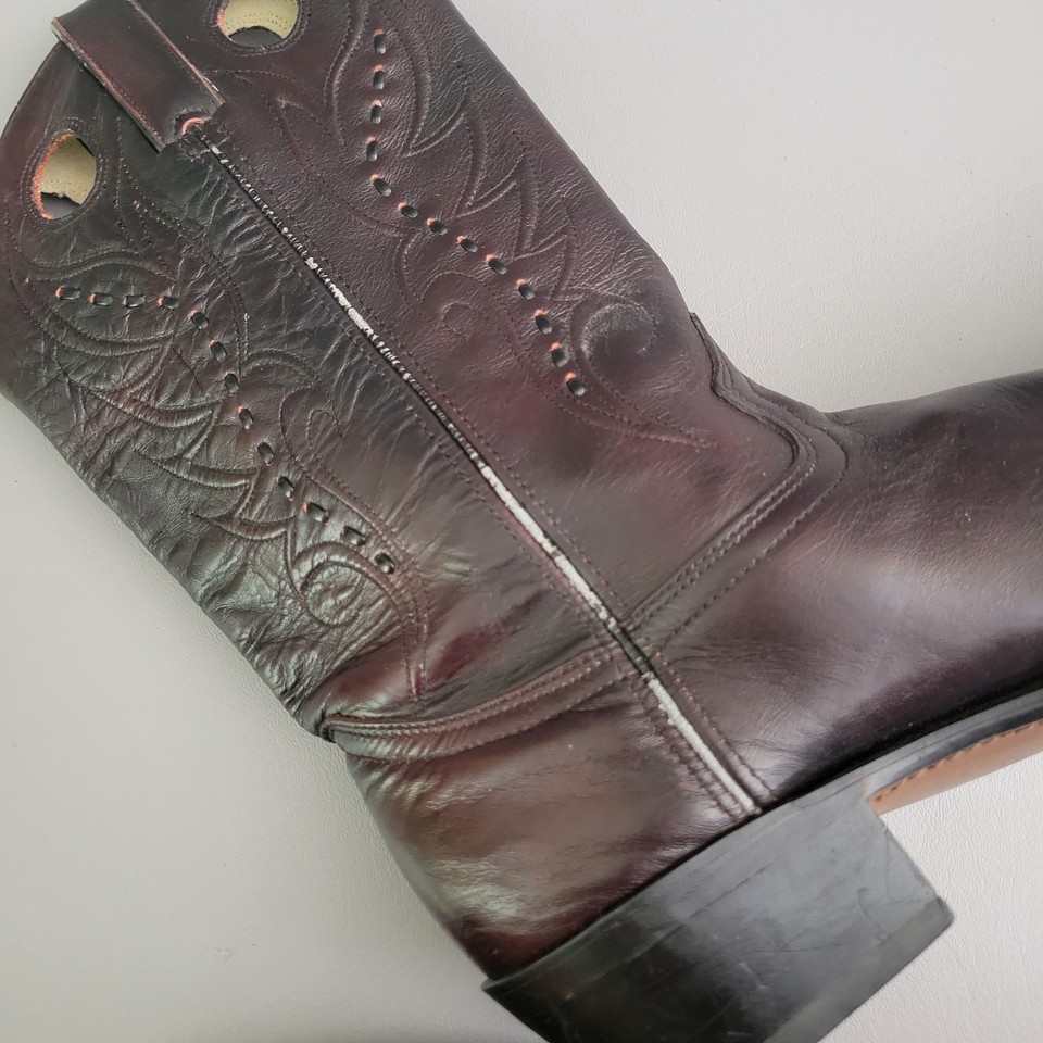 Durango Cowboy Boots Western Roper Black Cherry Pull On Mens DB585 Size ...