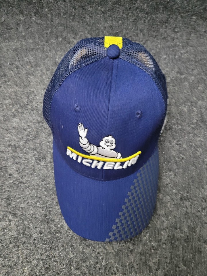 Michelin Hat Cap Strap Back Mens Blue Trucker Mesh Racing Motorsport ...