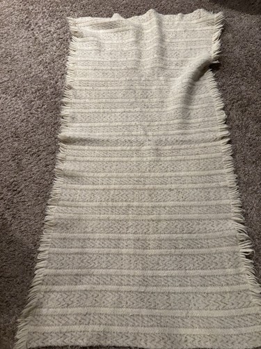 Irish Design Long Woven Scarf Cream Wool Blend | eBay