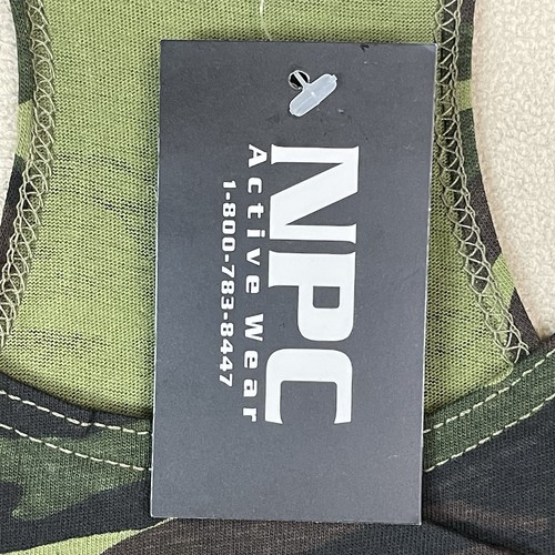 NPC Tank Top Mens L Green Camo USA Body Building Muscle Sleeveless ...