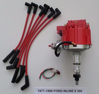 FORD Inline 6 300 Straight 6 cyl. 1977-86 HEI Distributor + Spark Plug ...