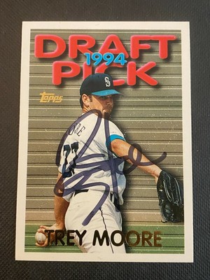 Trey Moore Signed 1995 Topps Card Auto Seattle Mariners Autograph ...