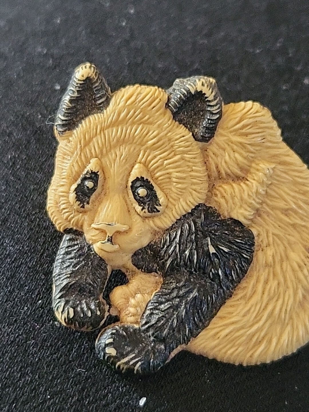 Original 1930/40s Panda Bear Brooch Celluloid Moulde… - Gem