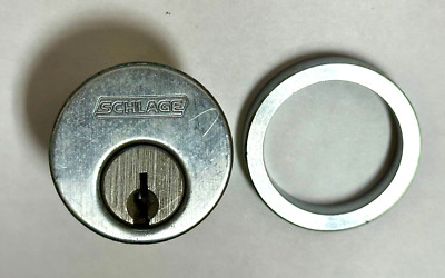 SCHLAGE MODULAR RIM CYLINDER, 1" , C KEYWAY, NO KEYS, NO CAM | eBay