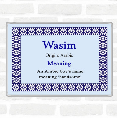Wasim Name Meaning Jumbo Fridge Magnet Blue | eBay UK