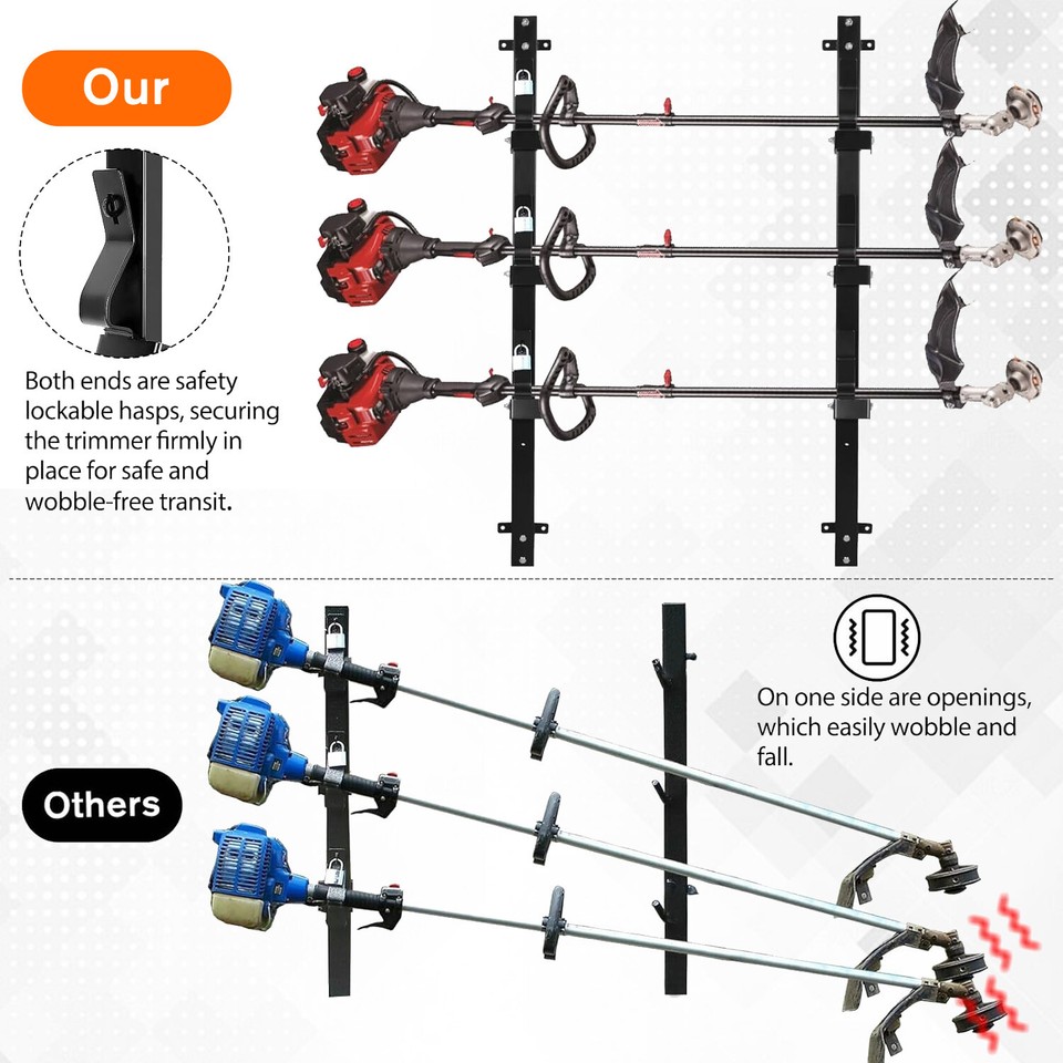 4 Place Weedeater Rack Trimmer Rack for Open Trailer Weed Eater Racks ...