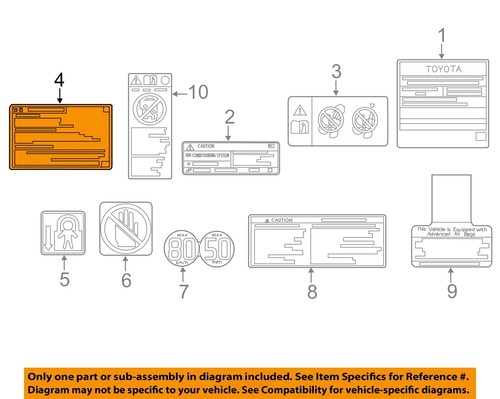TOYOTA OEM 18-19 C-HR Information Labels Labels-Info Label 1128533040 ...
