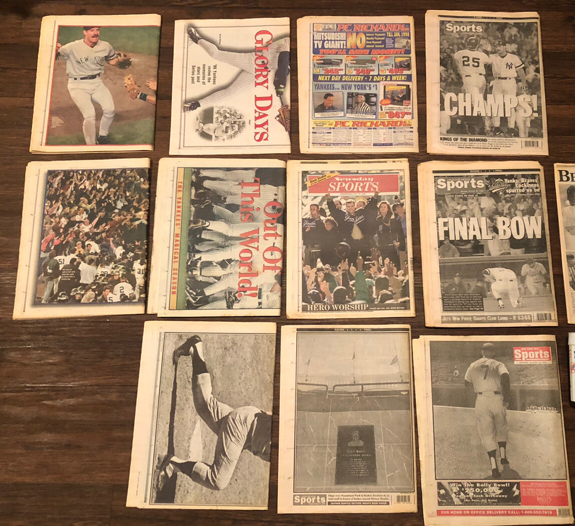 New York Yankees Newspaper Lot World Series 1996 & Mickey Mantle ...