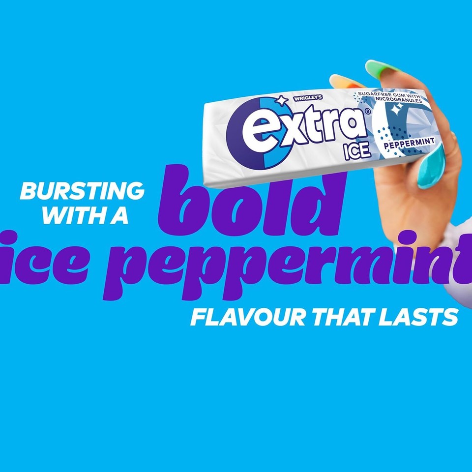 Extra Ice Peppermint Flavour Xylitol Sugarfree Chewing Gum Bulk Box, 30 ...
