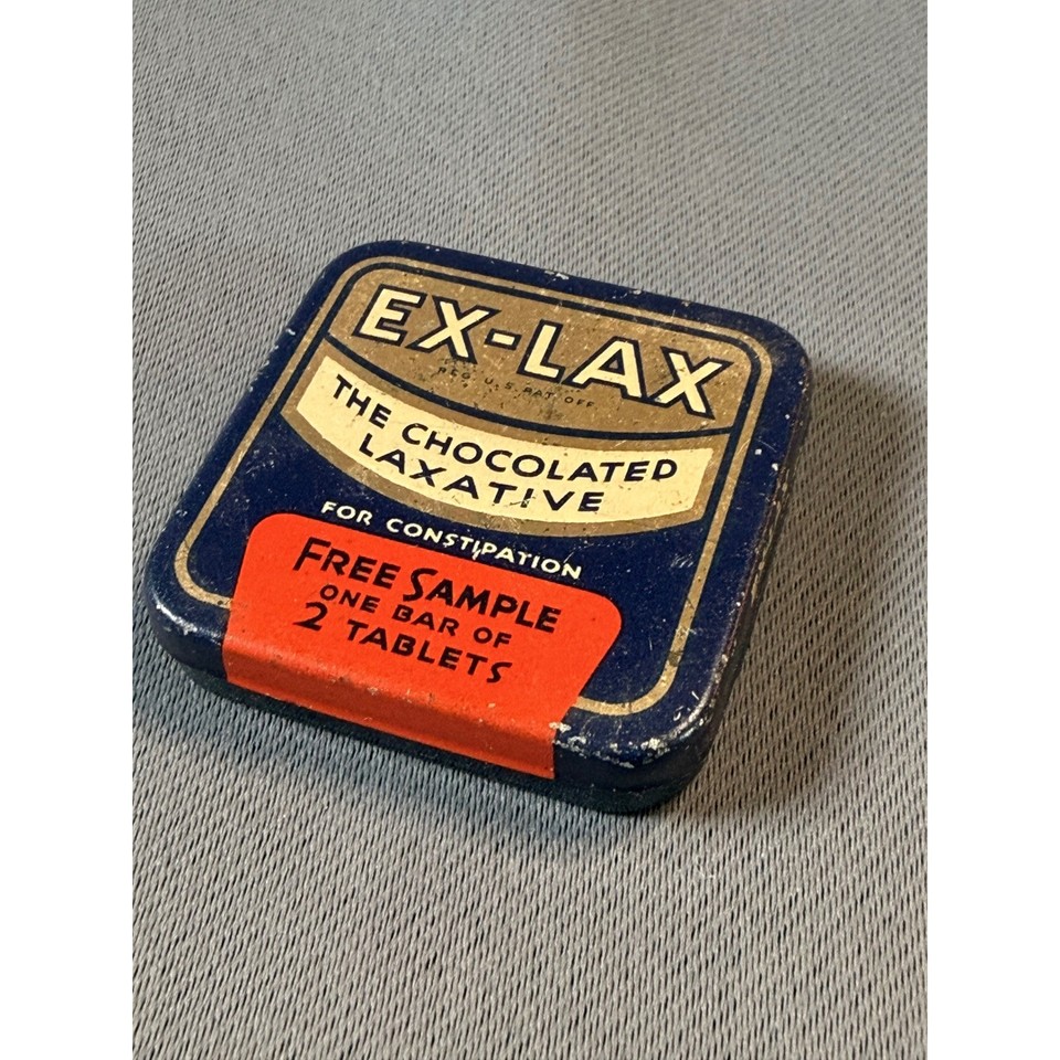 Vintage EX LAX The Chocolated Laxative Free Sample Tin | eBay