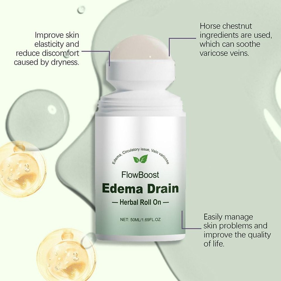 FlowBoost Edema Drain Herbal Roll on Reduces Swelling| Rollerball Leg ...