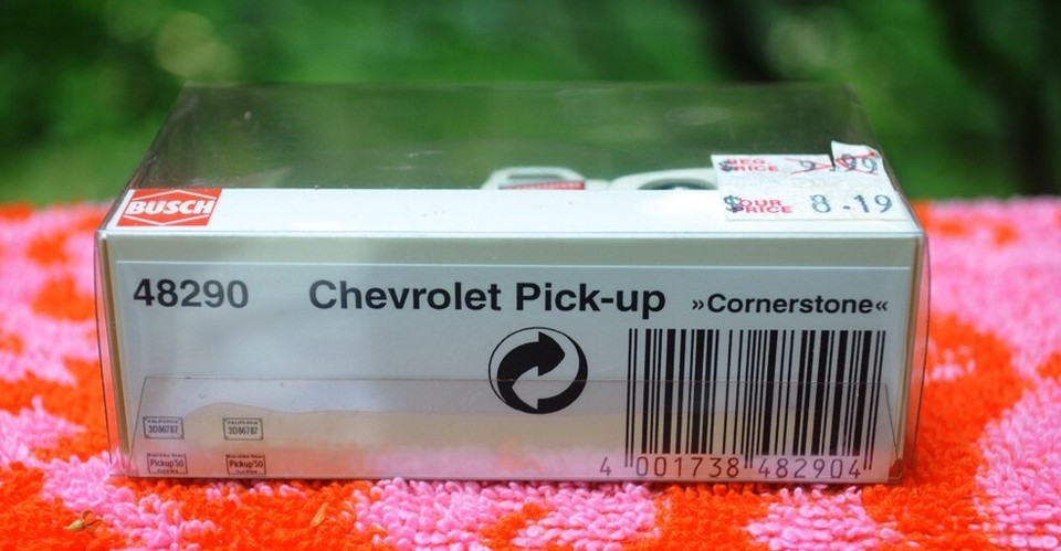 NEW 1999 BUSCH HO SCALE VEHICLE #48290 CHEVROLET PICKUP-CORNERSTONE ...