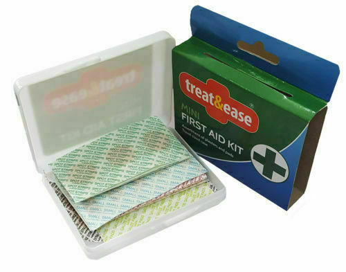 Mini First Aid Kit Travel Sized Assortment Plasters Pads Treat & Ease ...