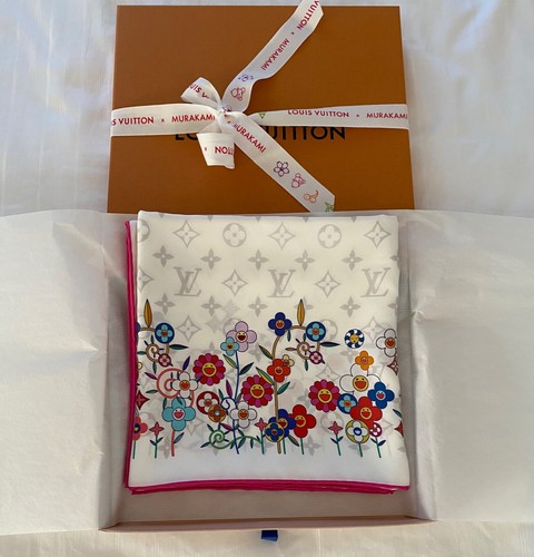Louis Vuitton Takashi Murakami Scarf Monogram Superflat Flowers Square ...