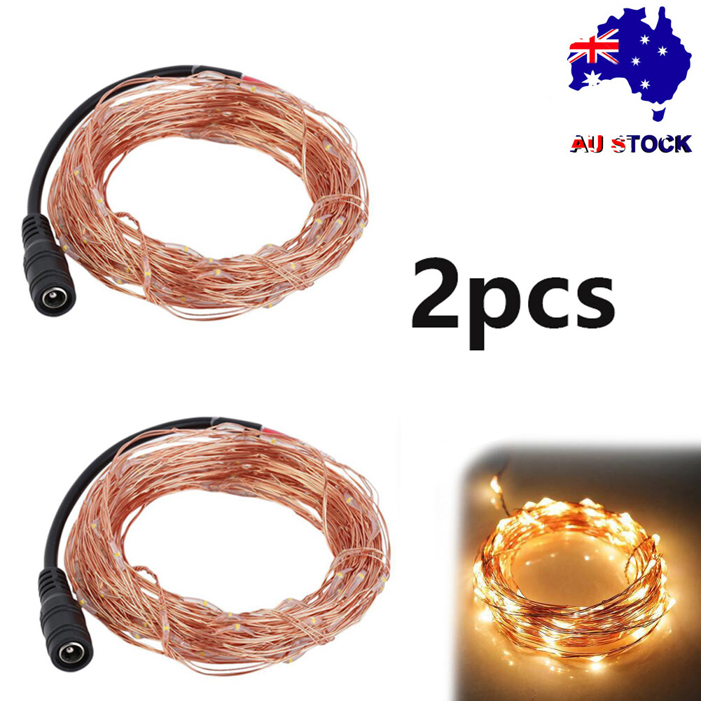 2X 12V DC String Fairy Light Copper Wire Xmas 10M/33FT 100LED Garden ...