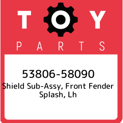 53806-58090 Toyota Shield sub-assy, front fender splash, lh 5380658090 ...