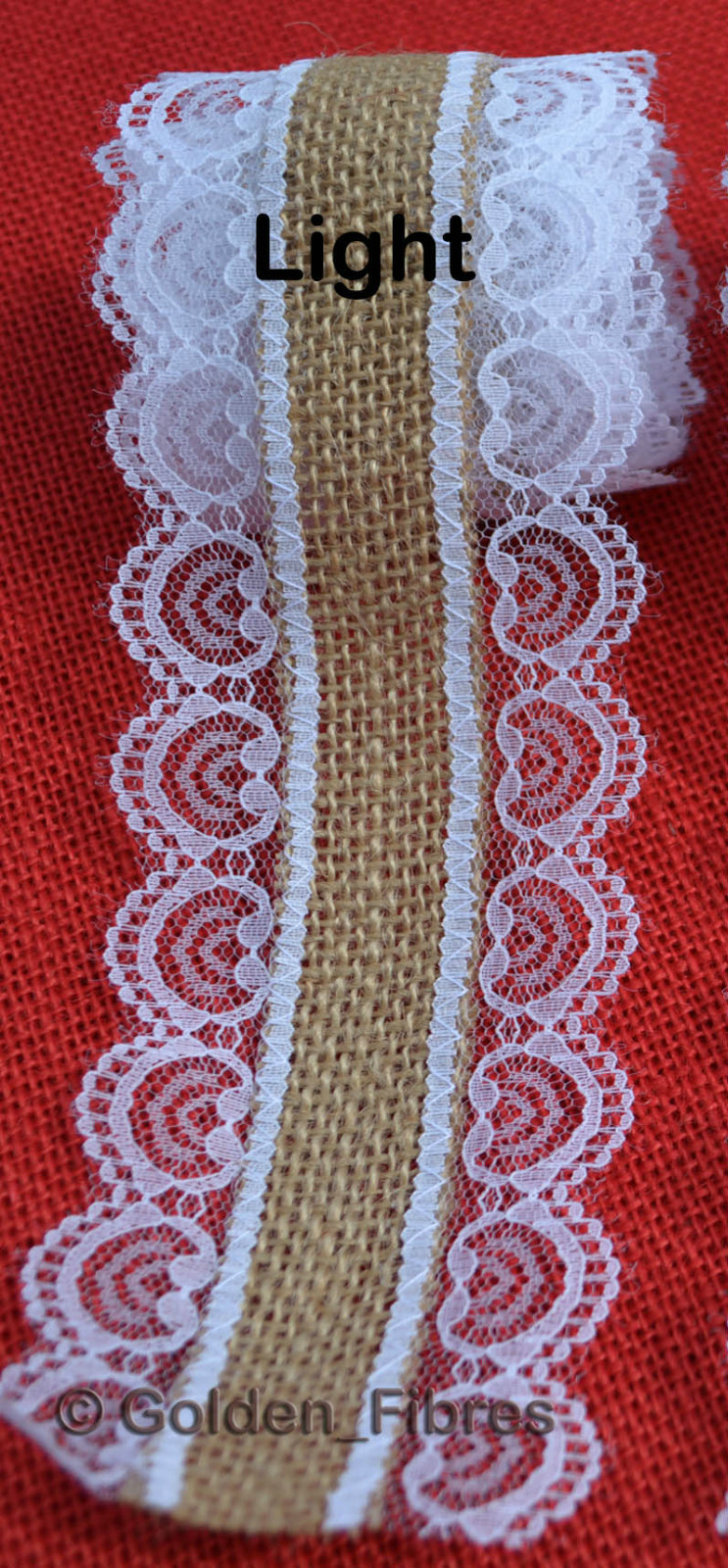 Valentine's Natural Heart Lace Hessian Burlap Jute Rustic Ribbon ...