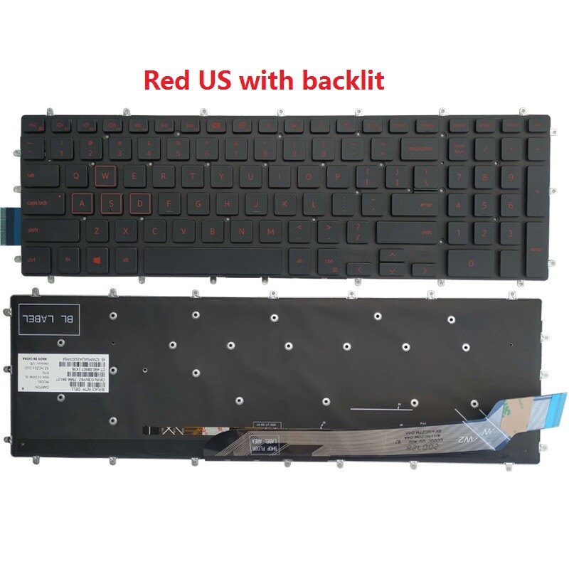 NEW FOR DELL G3 3579 P75F 3779 G5 15 5587 G7 15 7588 Keyboard blue ...