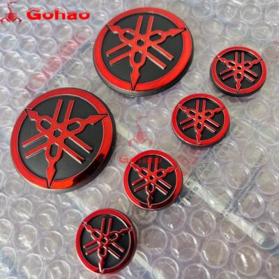 6X Tuning Fork Emblem Red Decal Raised 3D Emblem Tank Fairing Fender ...