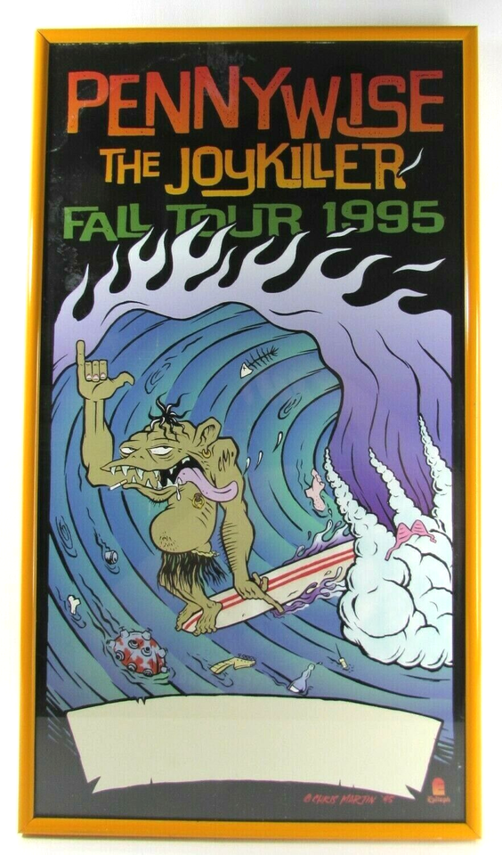 Vintage Pennywise Joykiller Fall Tour 1995 Concert Poster Chris Martin ...