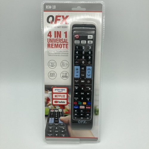 QFX REM-10 4-In-1 Universal Remote Control for Smart TV Samsung LG Sony ...