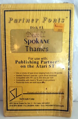 Atari ST: Partner Fonts Devoll, Spokane, Thames for use with Publishing ...