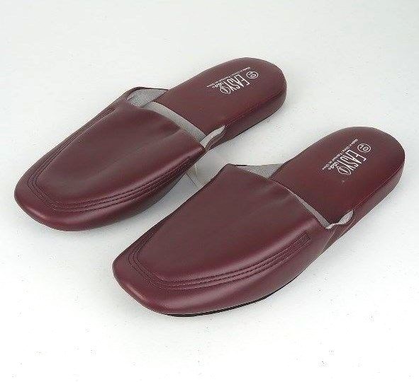 Men's Soft Vinyl House Slippers Brown Black Burgandy Blue Sizes 9-13 ...
