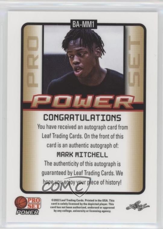 2021-22 Leaf Pro Set Power Base Gold Spectrum Foil 2/5 Mark Mitchell ...