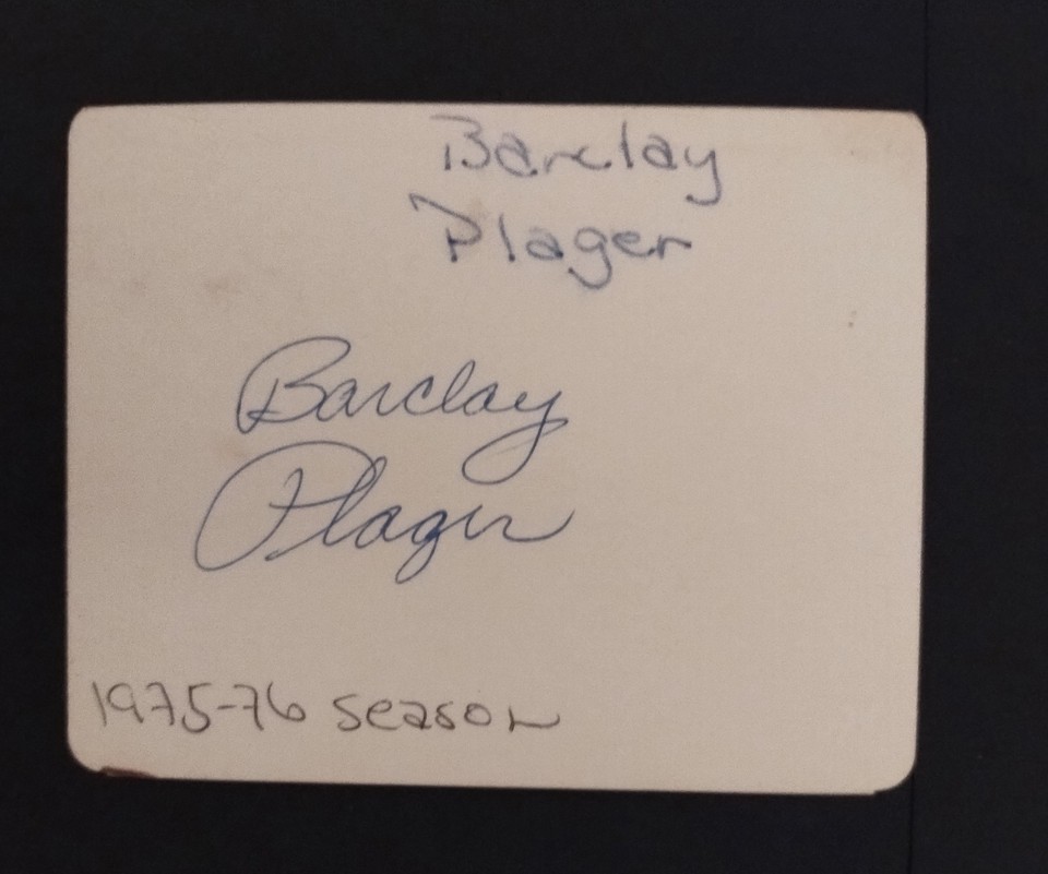 BARCLAY PLAGER 1975-76 St Louis Blues AUTOGRAPH unique 3x5 picture ...
