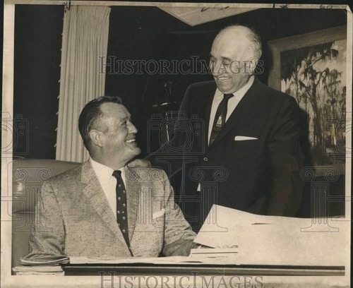 1968 Press Photo Millard White and Louis J. Roussel of Football Fund ...