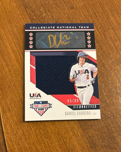 Daniel Cabrera 2019 USA Baseball Game Patch Gold Ink Auto AY Detroit ...