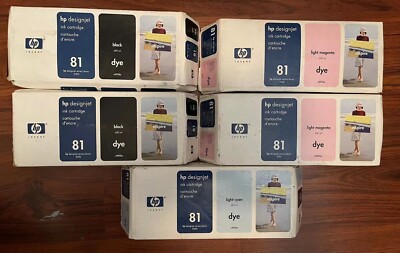 Lot 5 Genuine HP 81 Ink Cartridge C4930A C4934A C4935A | eBay