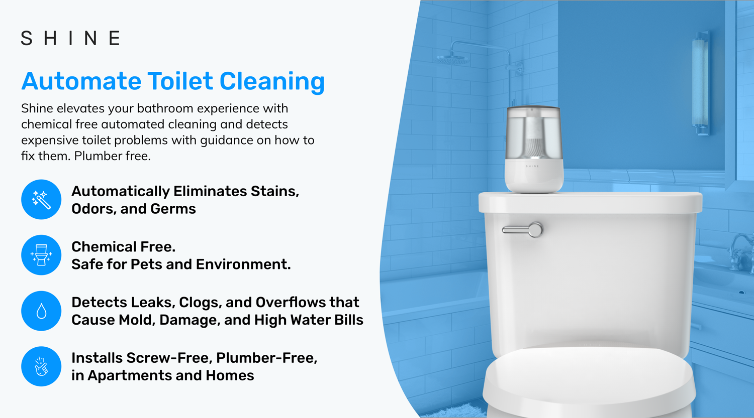 NEW OPEN BOX Shine Bathroom Assistant 100% COMPLETE - 3 Cleaning Pods ...