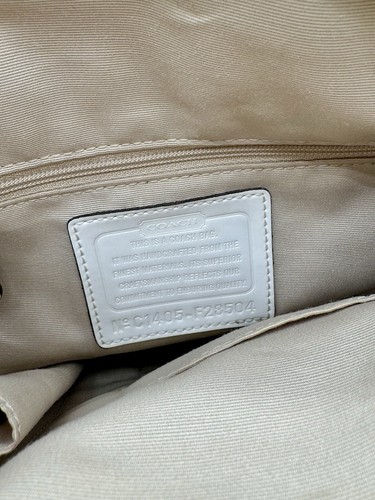 Coach Light Khaki / Ivory Signature Stripe Tote Purse Bag F28504 | eBay