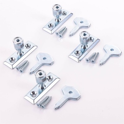 WINDOW CASEMENT STAY 4x Security Fastener Catch Zinc Locking Frame ...