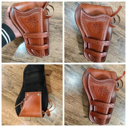 LEATHER SINGLE ACTION REVOLVER FAST DRAW HOLSTER FOR SELECT COLOR GUN ...