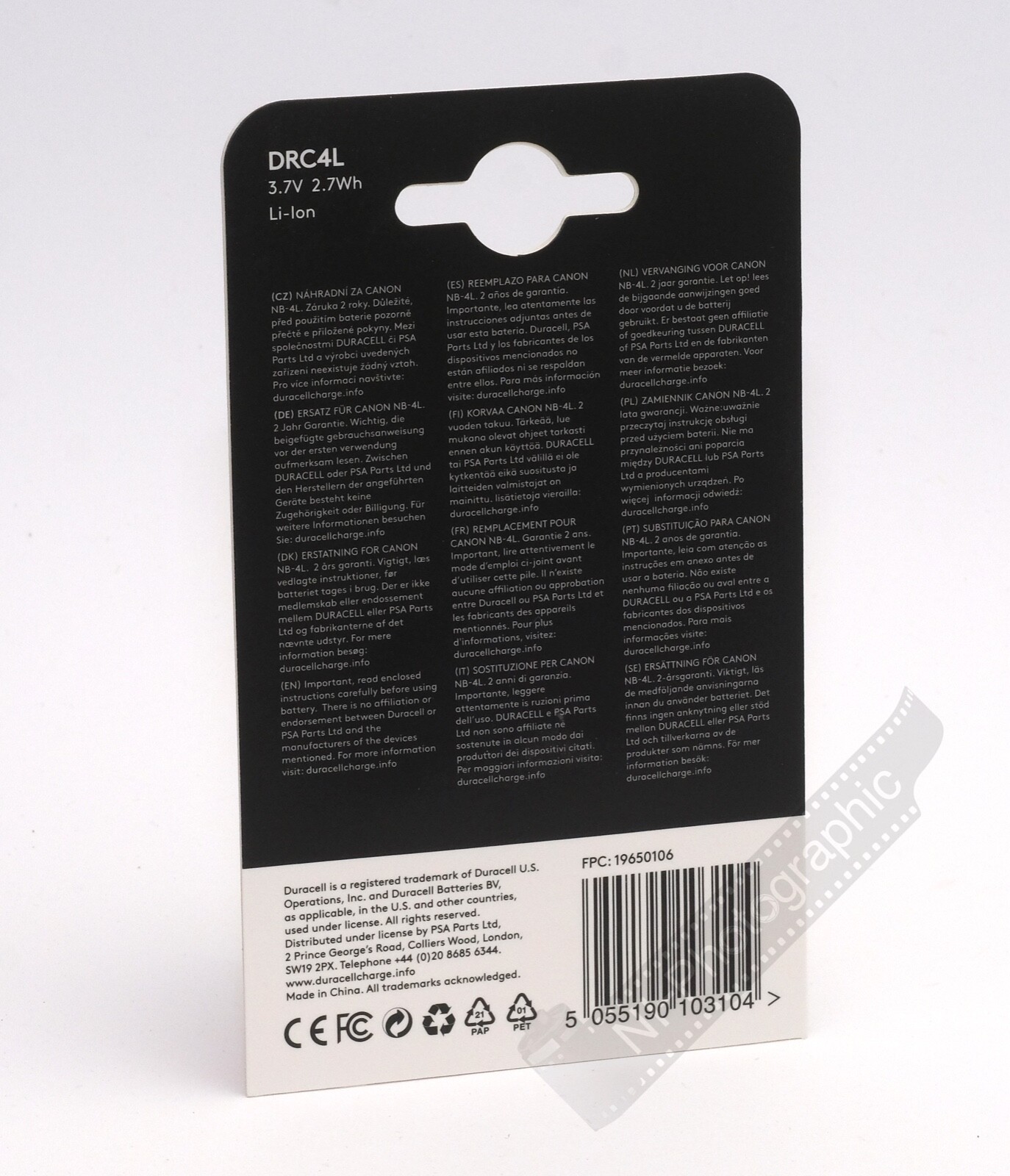 Duracell DRC4L Canon NB-4L Rechargeable Battery New UK Stock | eBay UK