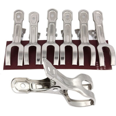6pcs/set Stainless Steel Laundry Clips Metal Clothes Socks Hanging ...