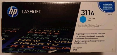NEW HP LaserJet 3700 311A (Q2681A) Cyan OEM Toner Cartridge ...