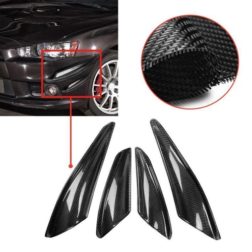 Carbon Fiber Front Canards 4pcs Fit For 2008-2010 Lancer EVO X 10 Front ...