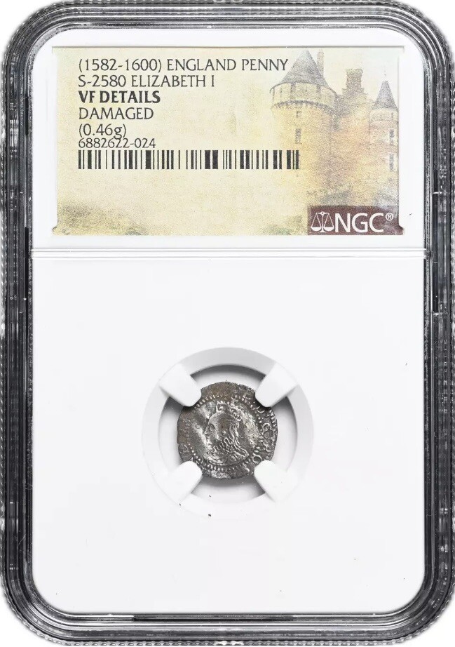 ENGLAND Queen Elizabeth I 1582-1600 Silver Penny 1558-1603 AD S-2570 ...